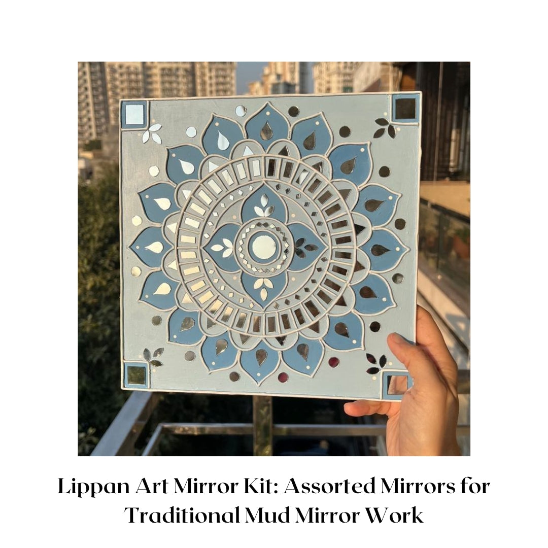 Lippan Art Mirror Kit: Assorted Mirrors for Traditional Mud Mirror ...